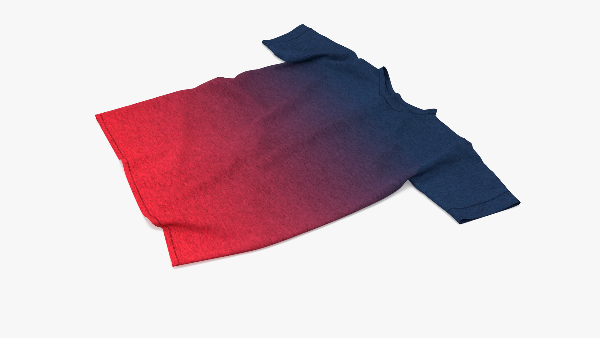 Red and Blue Gradient Stretch T Shirt Flat Lay model - TurboSquid 2142595