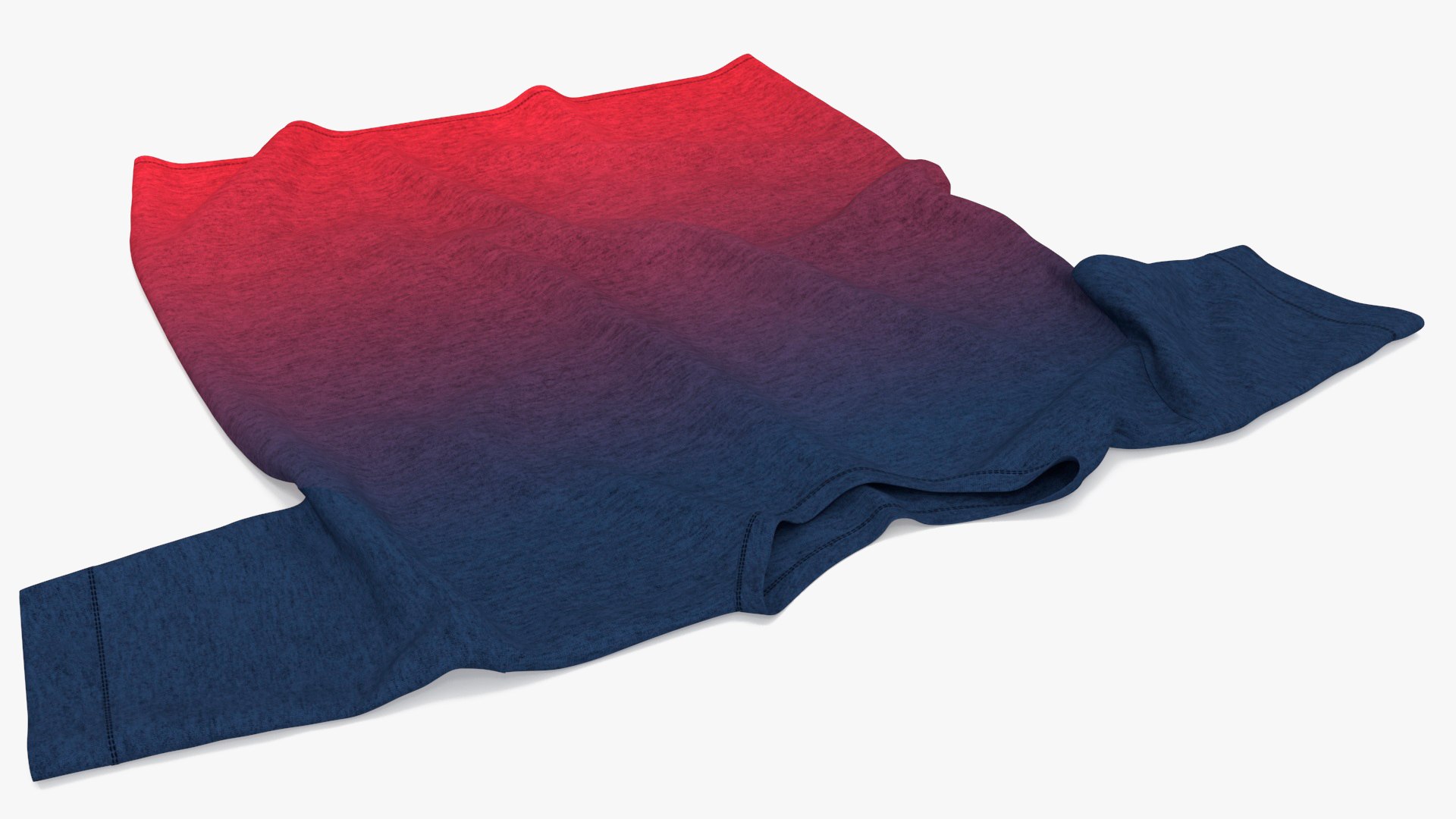 Red and Blue Gradient Stretch T Shirt Flat Lay model - TurboSquid 2142595
