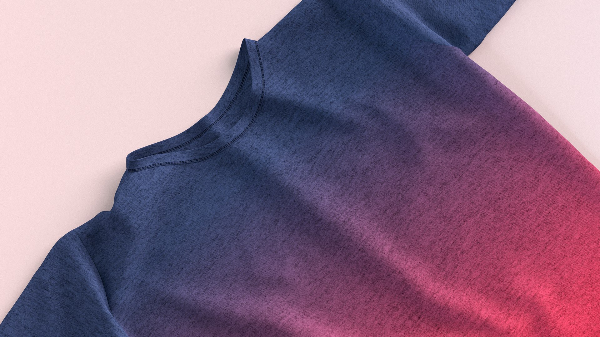 Red and Blue Gradient Stretch T Shirt Flat Lay model - TurboSquid 2142595