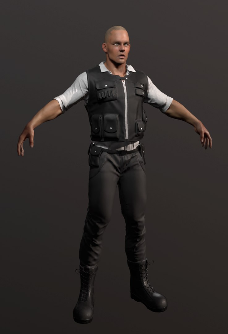 3D Security Guard Police - TurboSquid 1308079