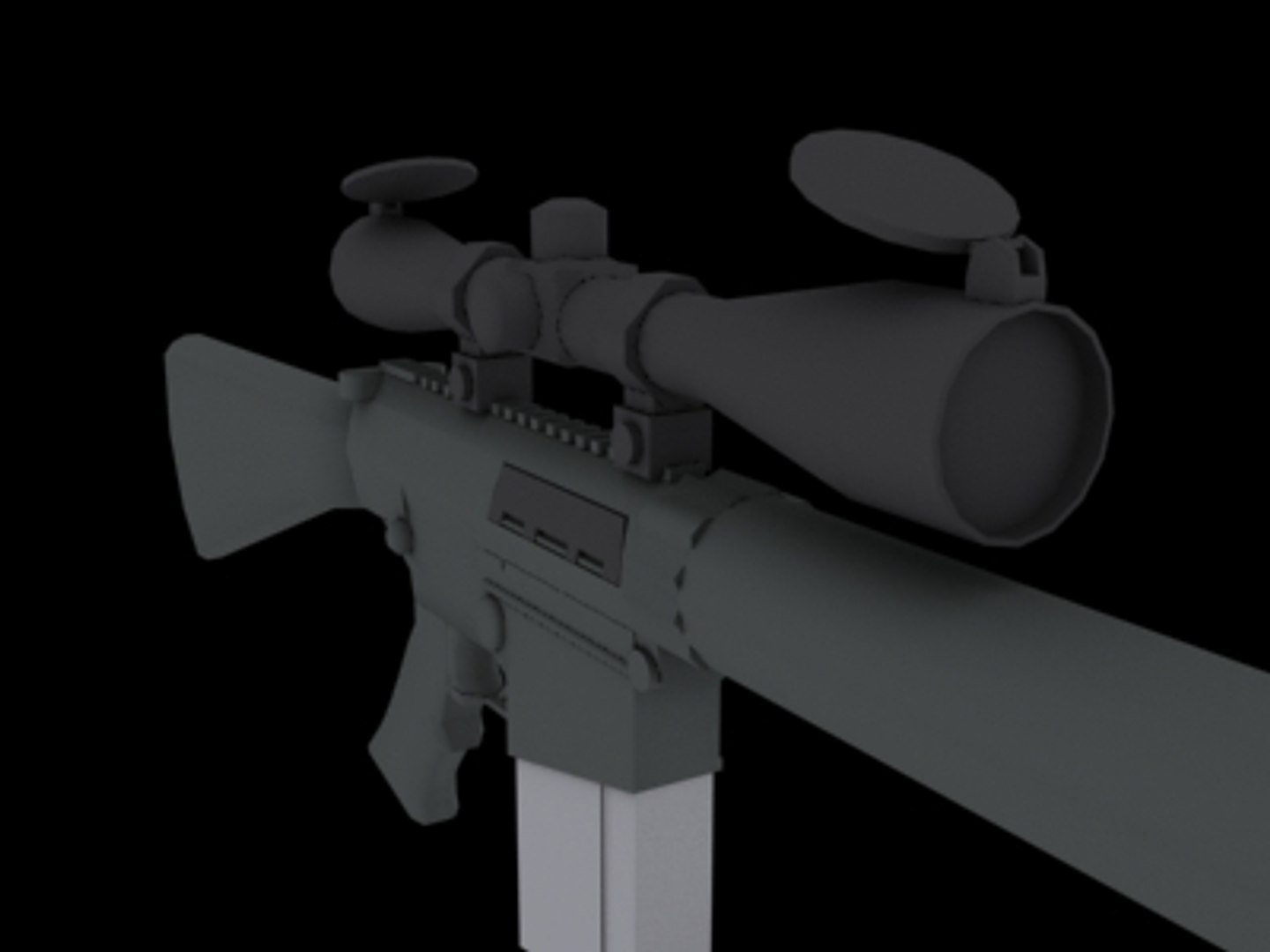 Sr-25 Sniper Rifle 3d Model