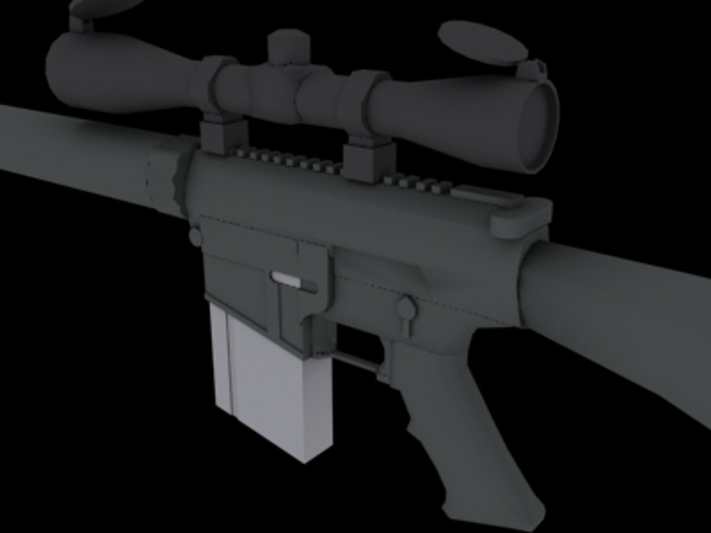 Sr-25 Sniper Rifle 3d Model