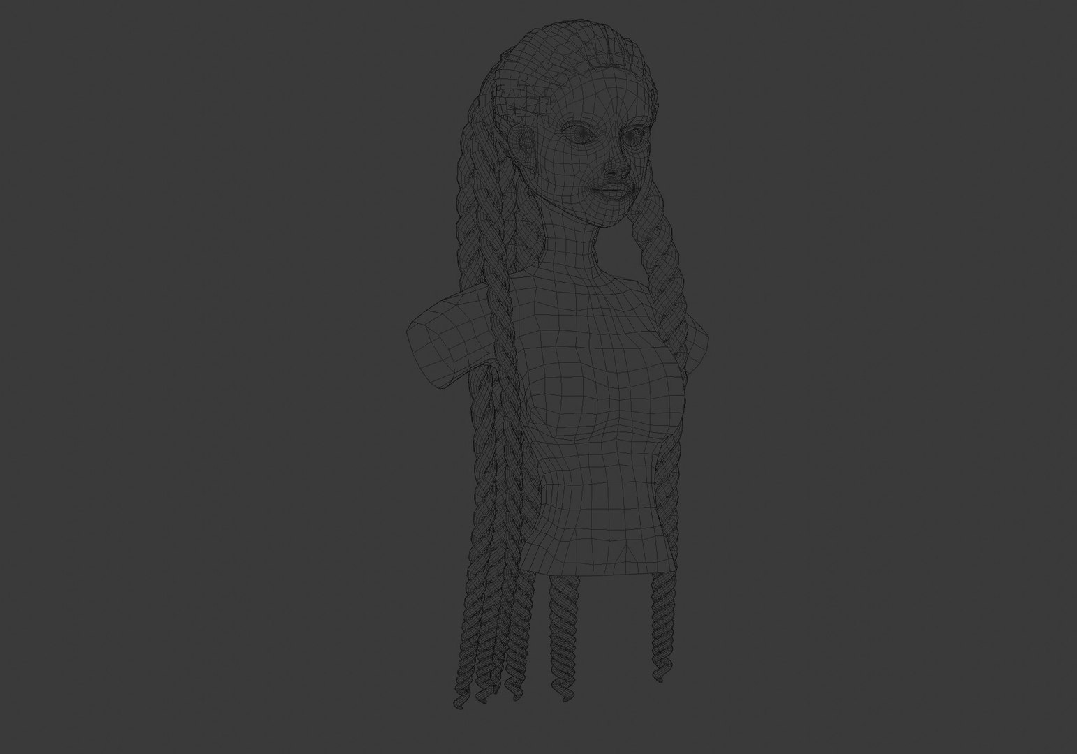 3D Braids Long Hairstyle model - TurboSquid 1943328
