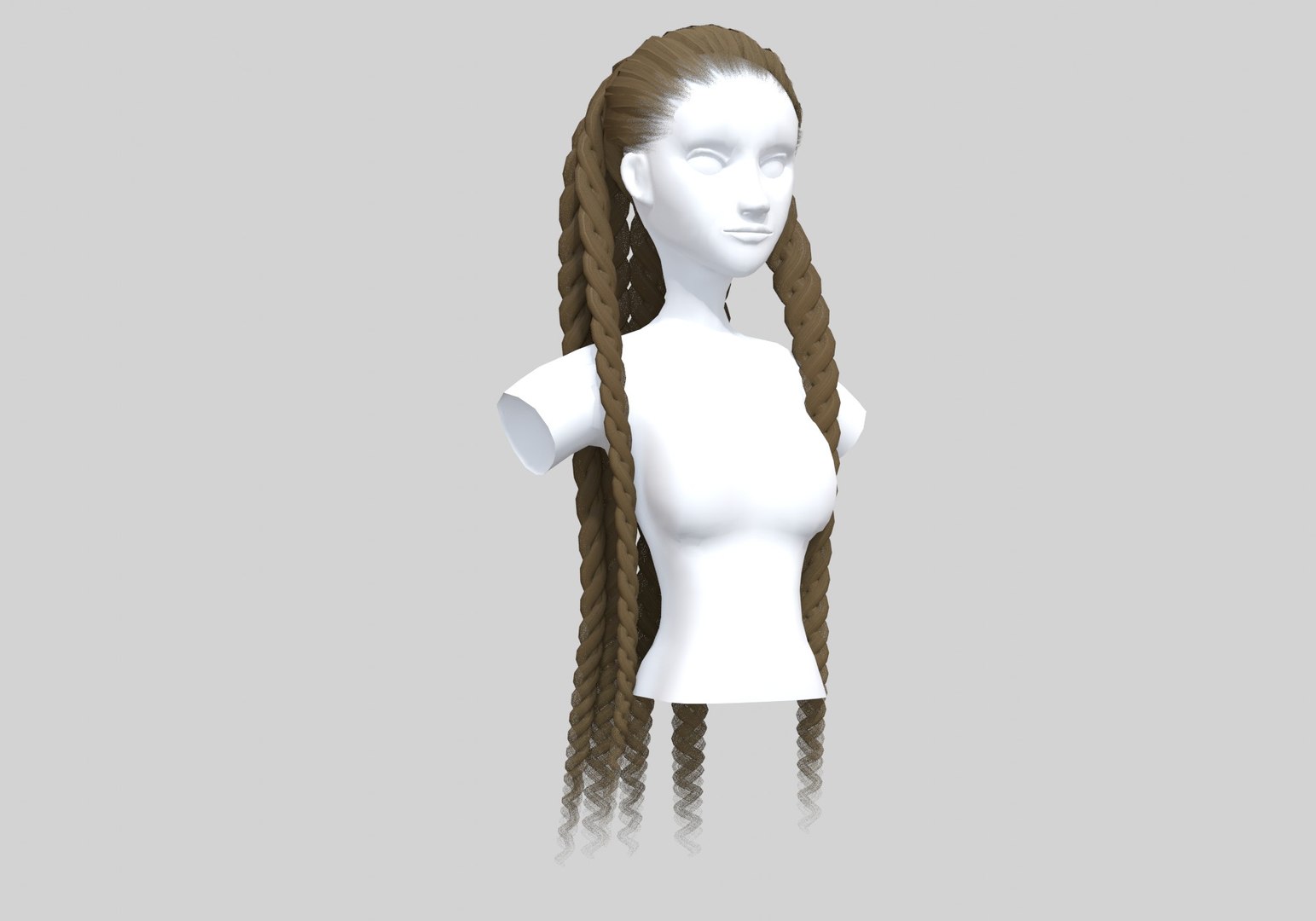 3D Braids Long Hairstyle model - TurboSquid 1943328