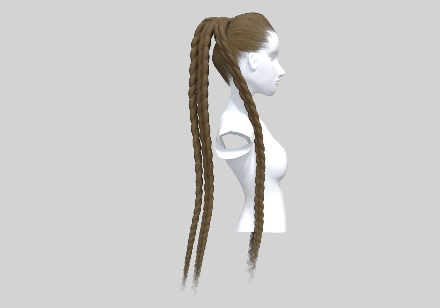 3D Braids Long Hairstyle model - TurboSquid 1943328