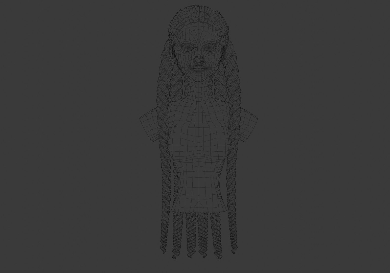 3D Braids Long Hairstyle model - TurboSquid 1943328