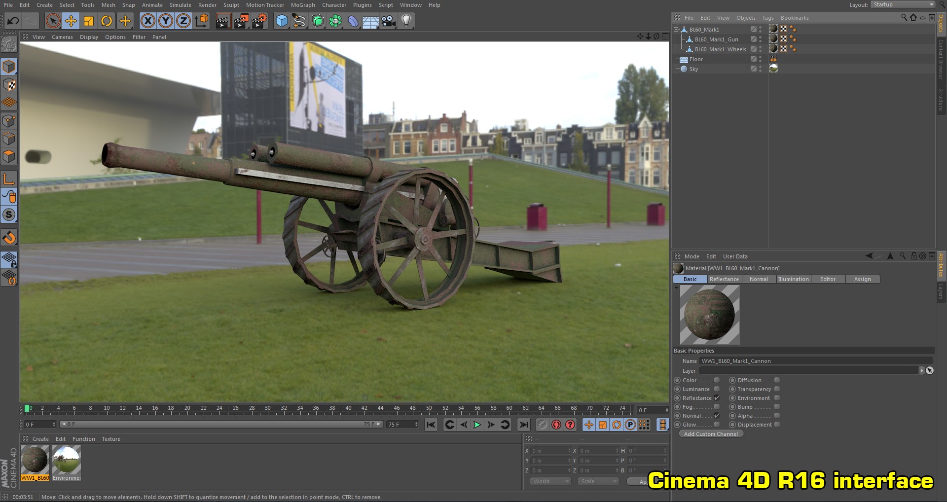 Bl 60-pounder mark 1 3D model - TurboSquid 1403671