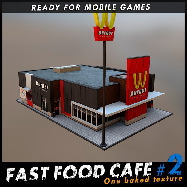 fast food cafe 3d model