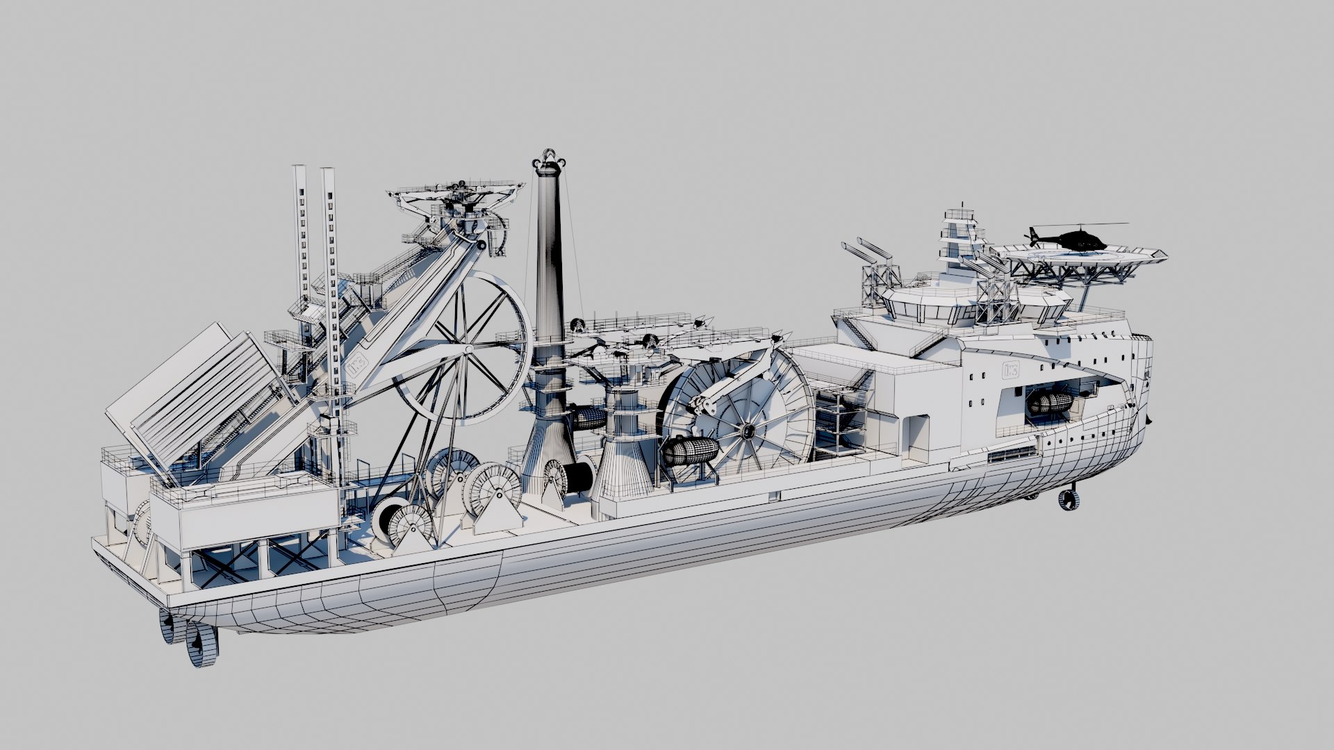 Subsea Reel Laying Vessel 3D Model - TurboSquid 1472972