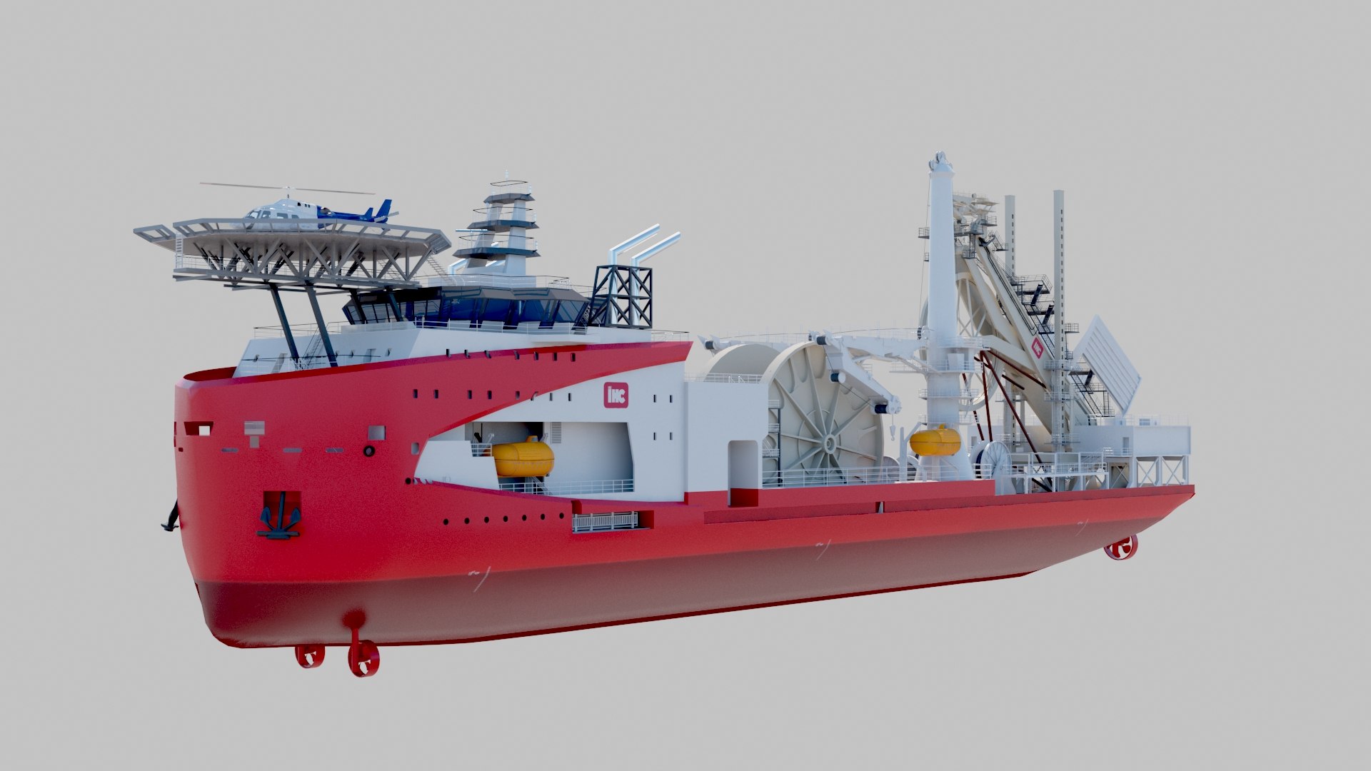 Subsea Reel Laying Vessel 3D Model - TurboSquid 1472972