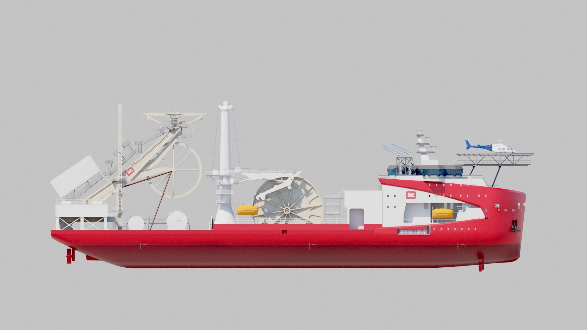 Subsea Reel Laying Vessel 3D Model - TurboSquid 1472972