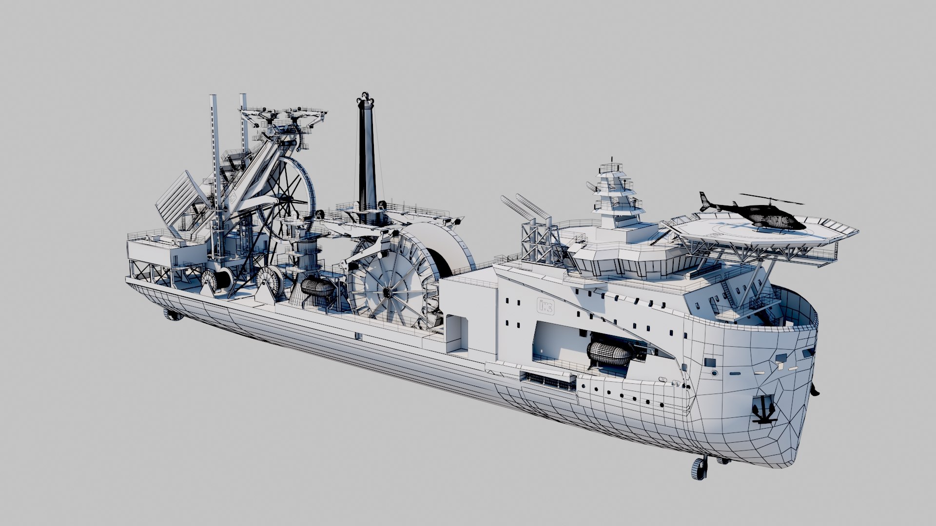 Subsea Reel Laying Vessel 3D Model - TurboSquid 1472972