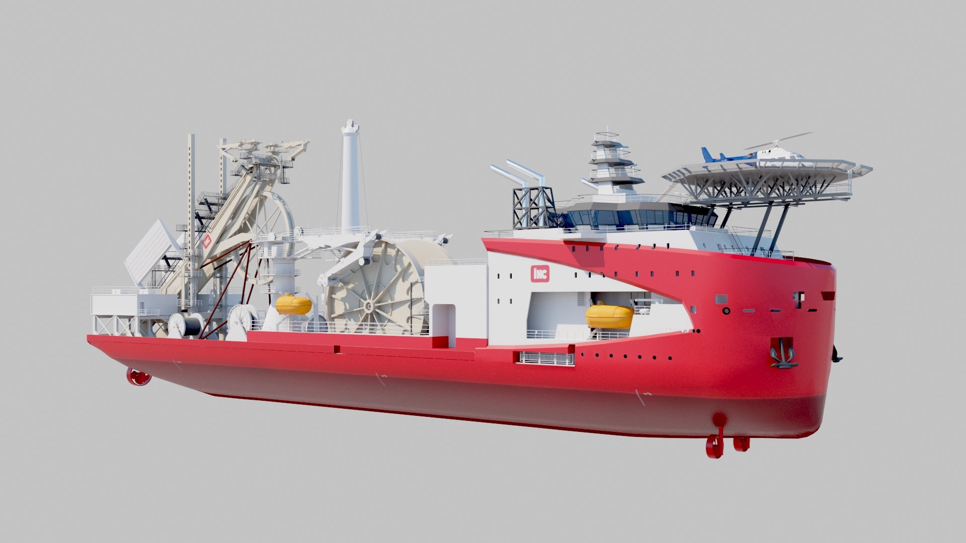 Subsea Reel Laying Vessel 3D Model - TurboSquid 1472972