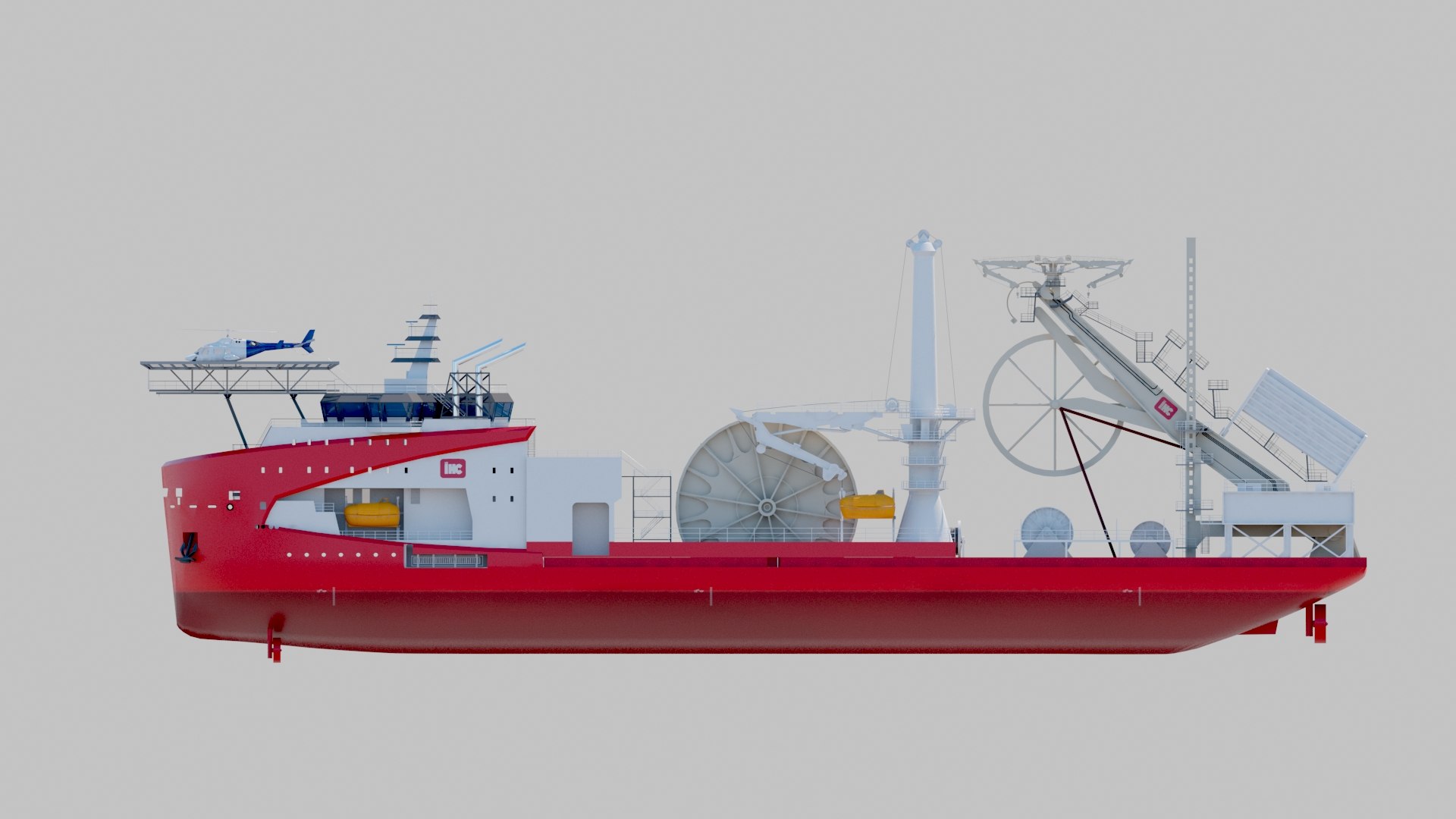 Subsea Reel Laying Vessel 3D Model - TurboSquid 1472972