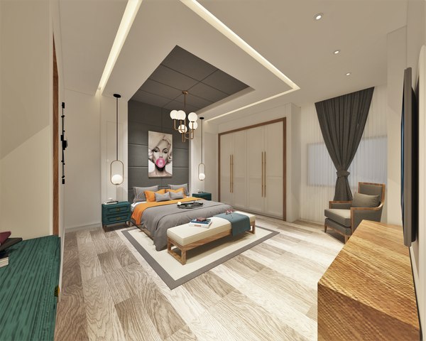 3D master bedroom - TurboSquid 1700234