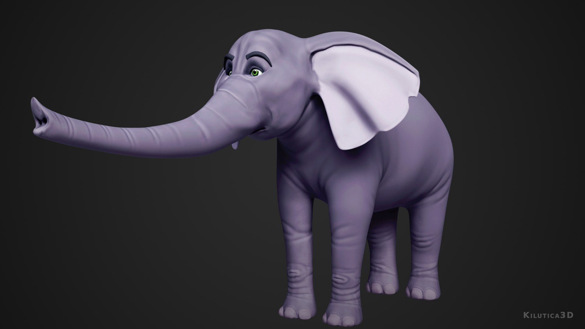 3D Cartoon Adult Female Elephant - TurboSquid 2516991