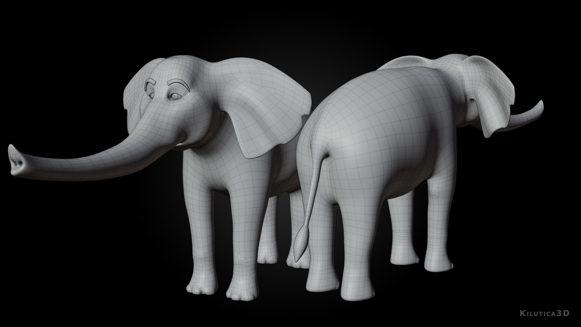 3D Cartoon Adult Female Elephant - TurboSquid 2516991