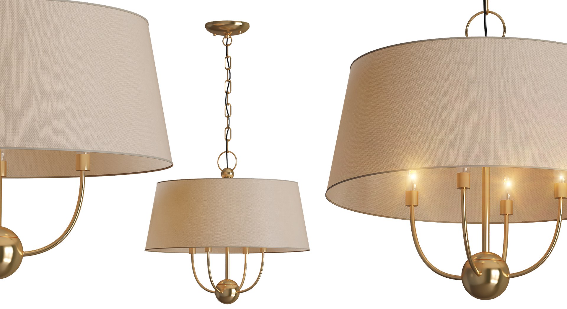 3D Cartwright 4 Lights Pendant Chandelier - TurboSquid 2181737