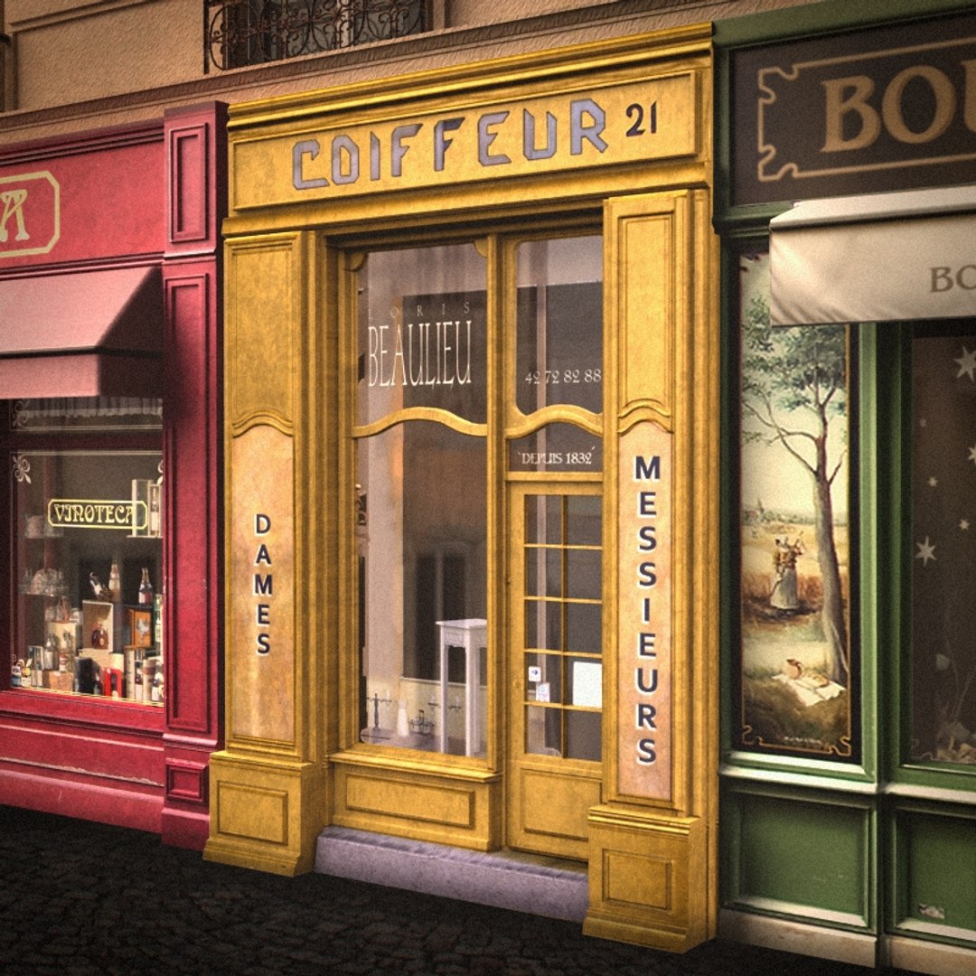 3d Model Typical Paris Shop Facade