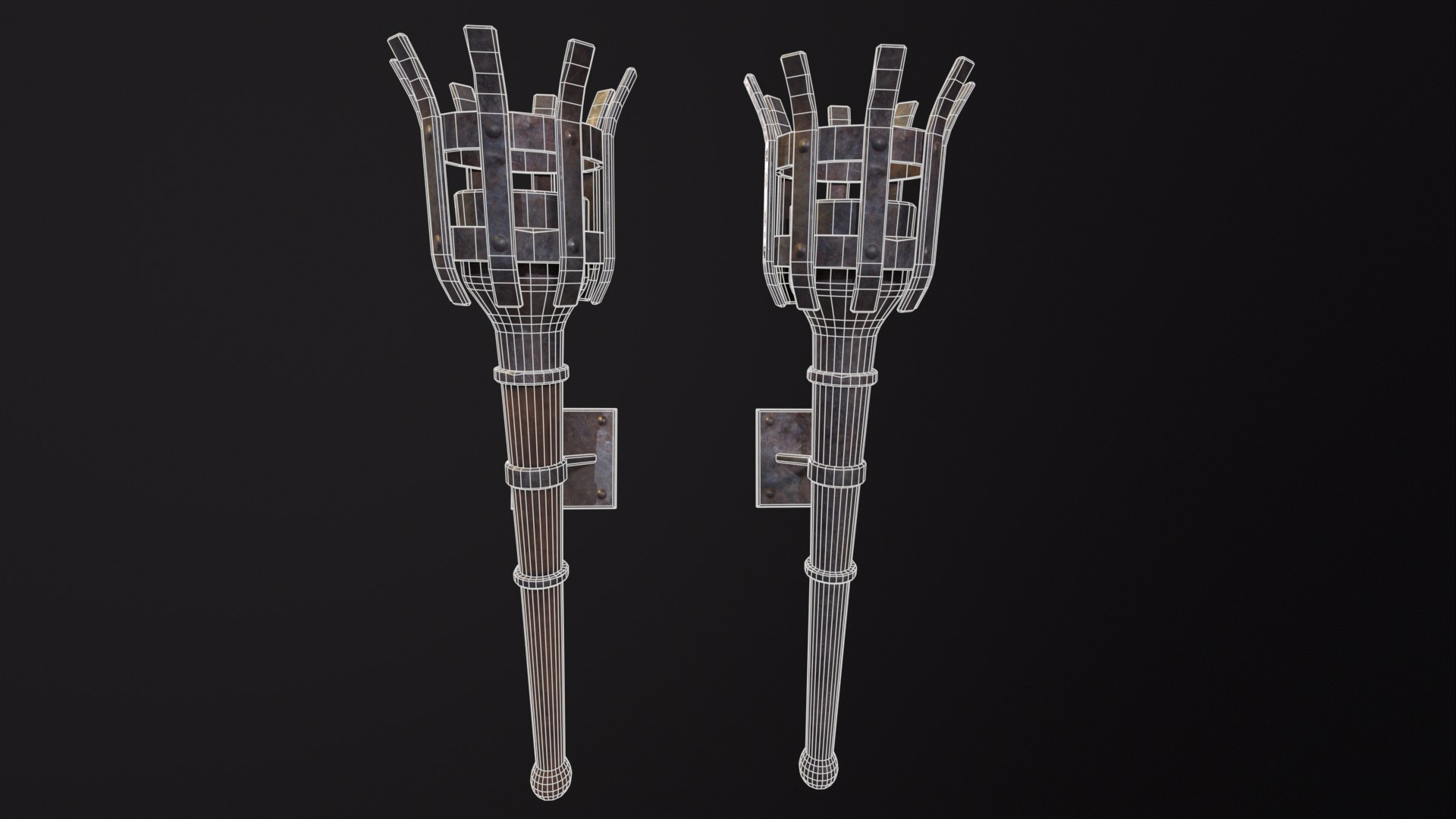 3D Medieval Wall Torch - TurboSquid 2198278
