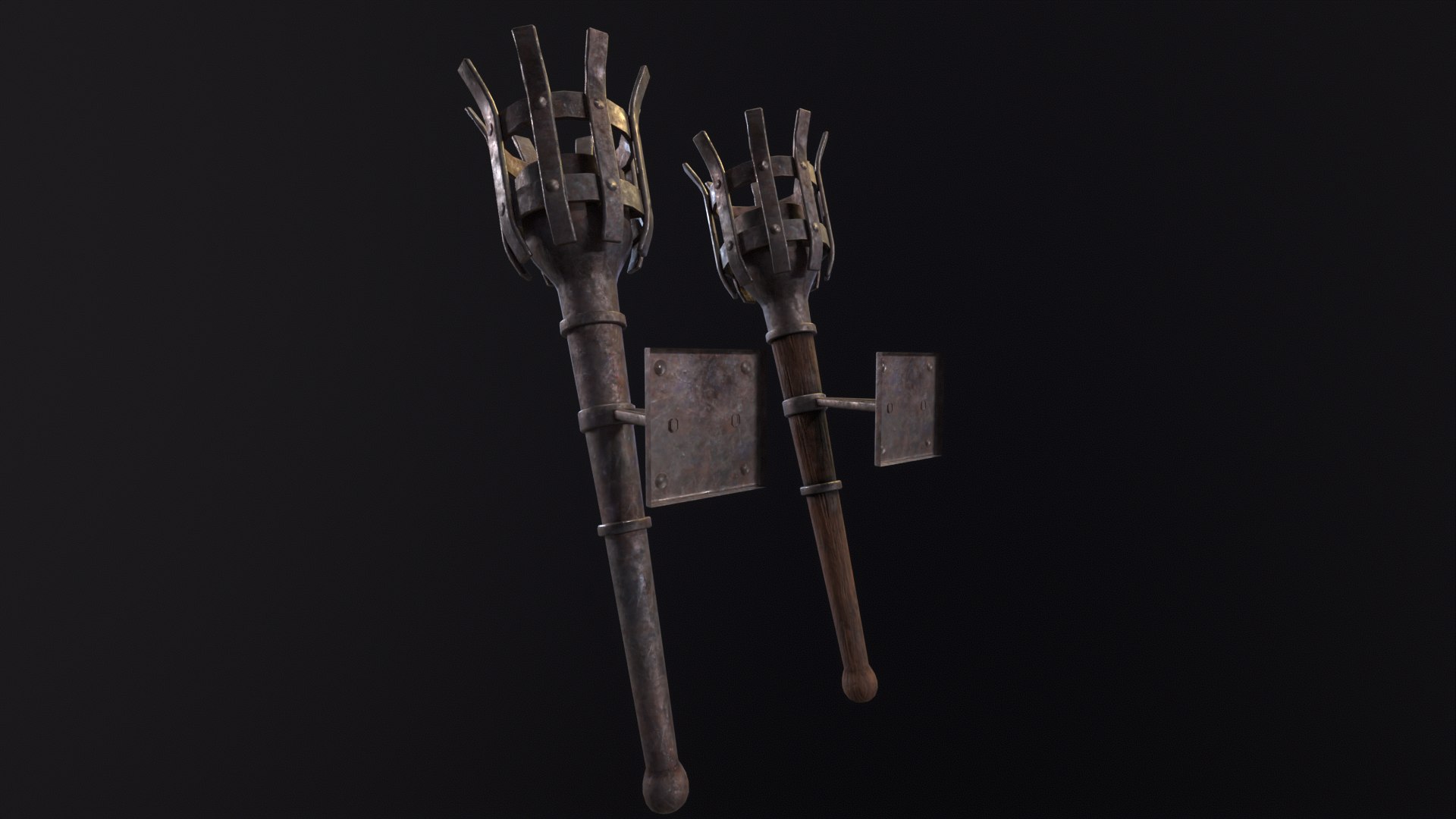 3D Medieval Wall Torch - TurboSquid 2198278