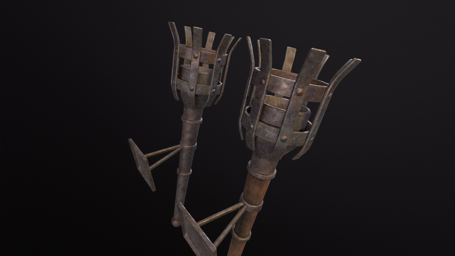 3D Medieval Wall Torch - TurboSquid 2198278