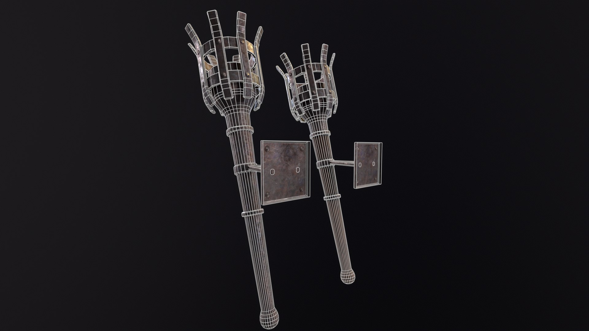 3D Medieval Wall Torch - TurboSquid 2198278