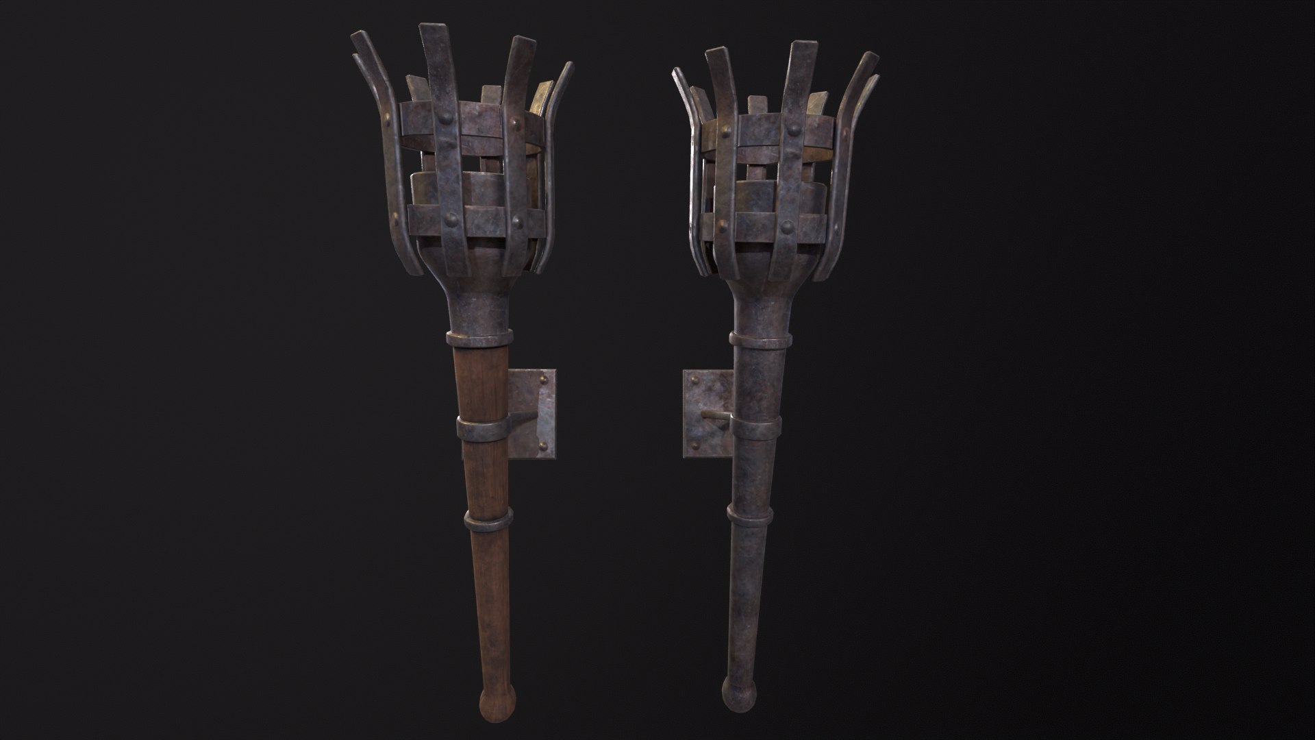 3D Medieval Wall Torch - TurboSquid 2198278