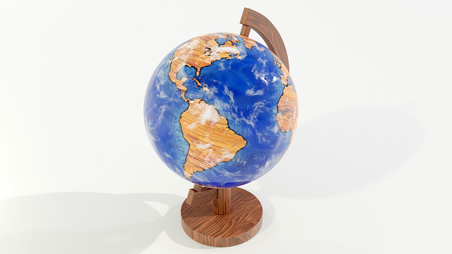 3D Epoxy Resin And Wood Globe - TurboSquid 2185771