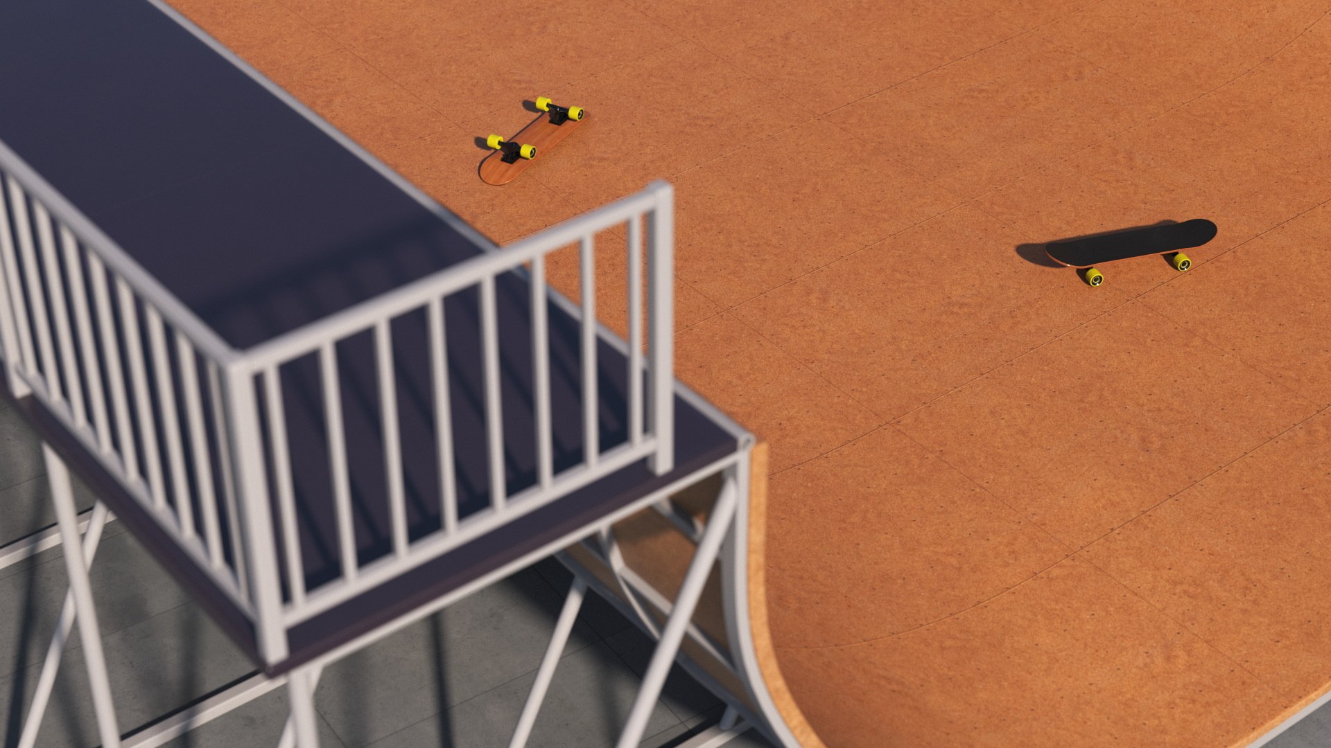 3D Vert Ramp And Classic Skateboard - TurboSquid 2317689