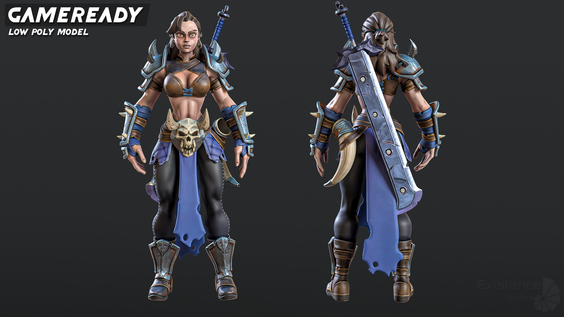 3D Stylized Warrior 05 - Female Hero Fantasy Characters - Medieval ...
