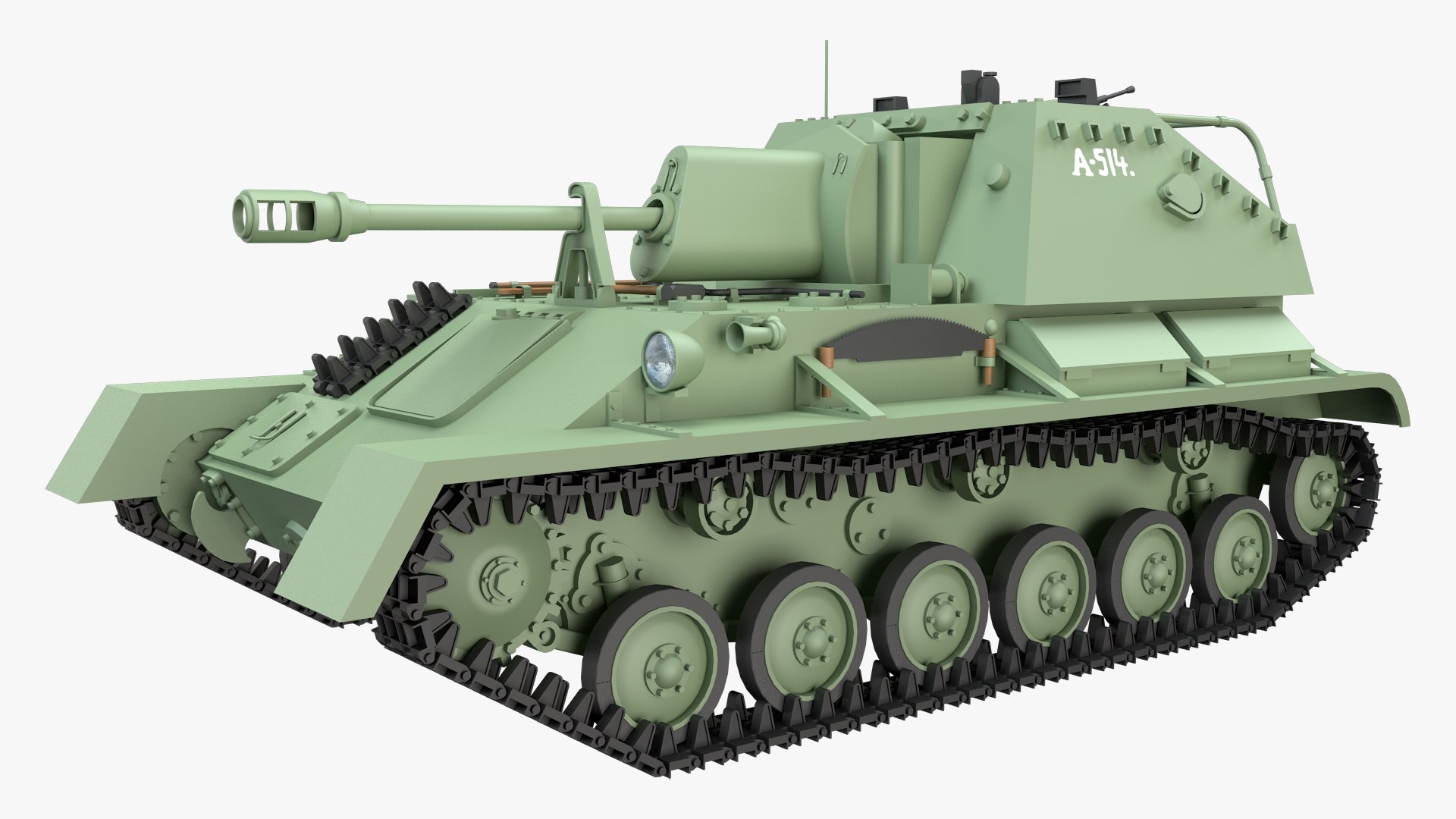 3D Model SU-76M Green - TurboSquid 1981704