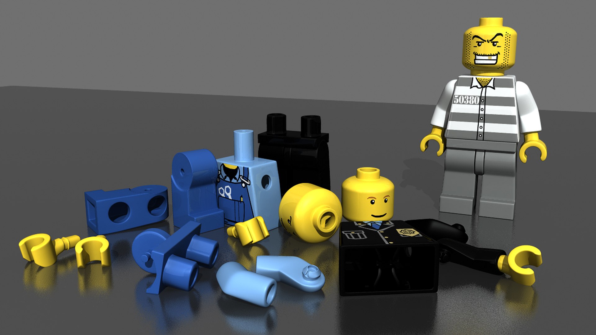 Lego Prisoner Police 3d Model