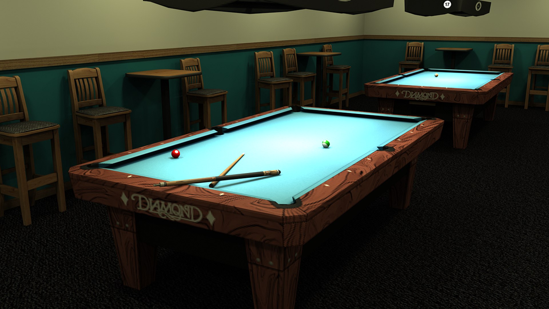 Diamond Pool Table 3d Model