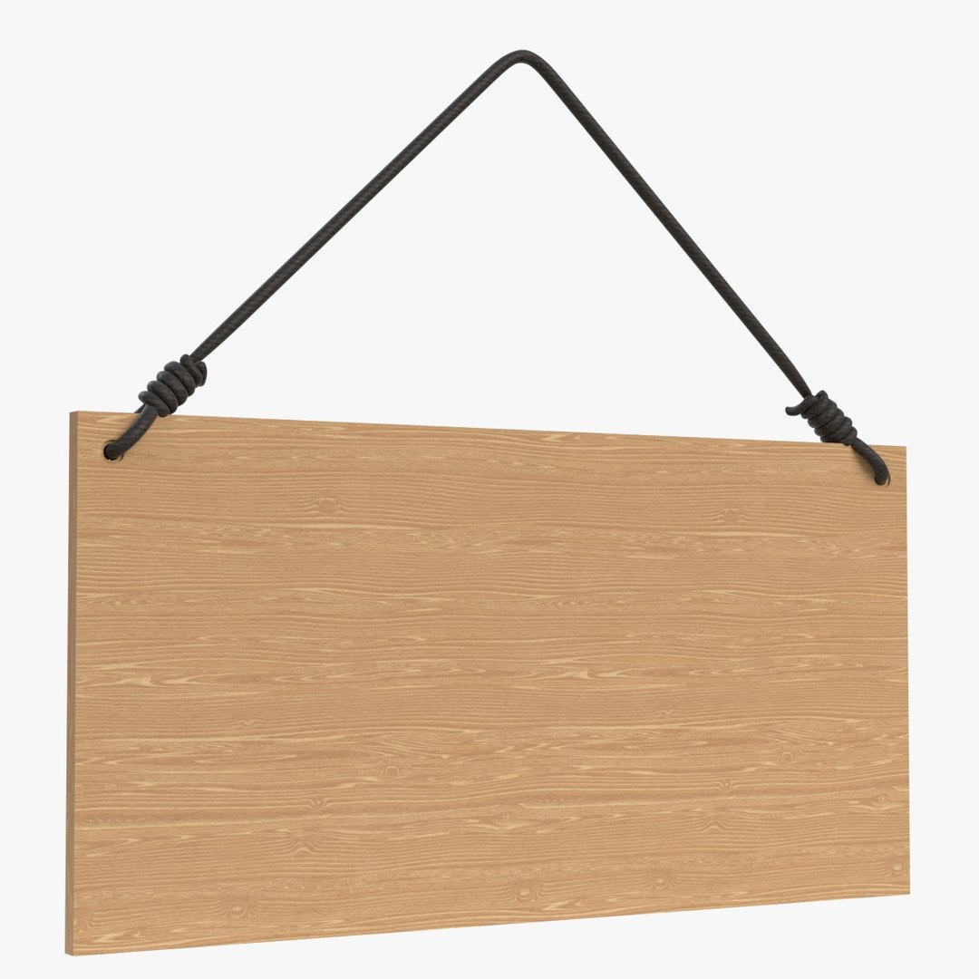 3D hanging wooden sign model - TurboSquid 1574744