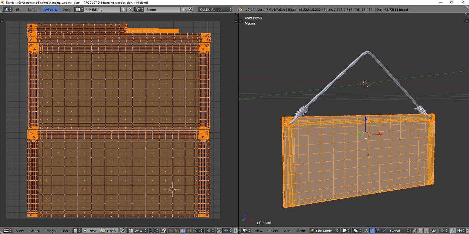 3D hanging wooden sign model - TurboSquid 1574744