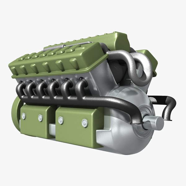 abstract v12 engine 3d obj