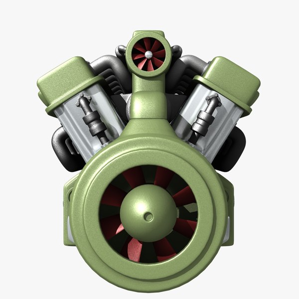 abstract v12 engine 3d obj