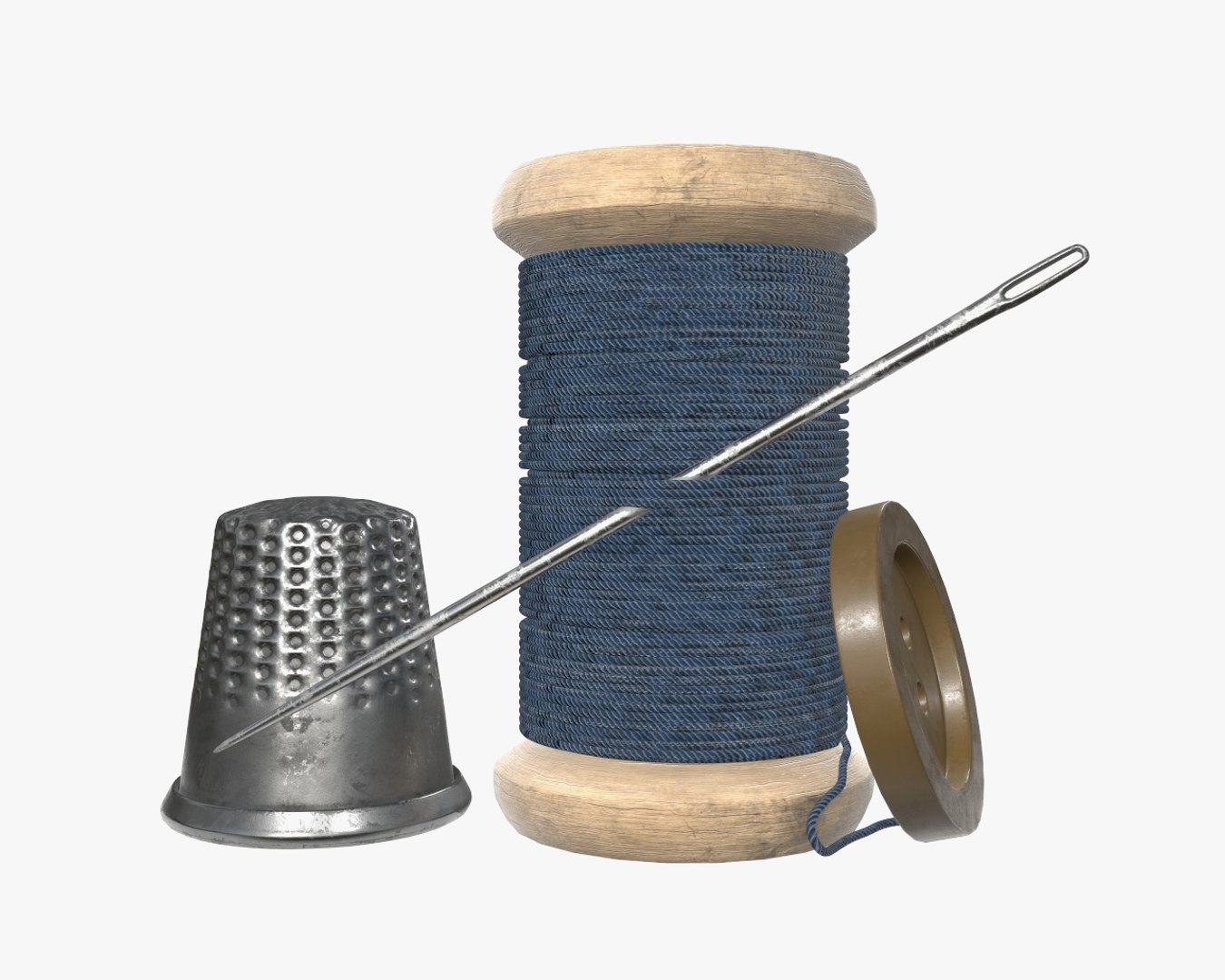 Needle thread button 3D model - TurboSquid 1454138