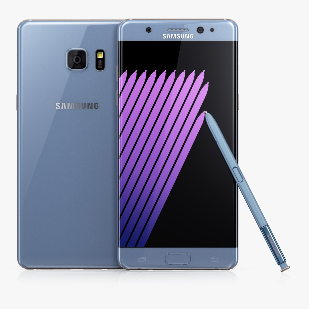 3d samsung galaxy note7 blue model