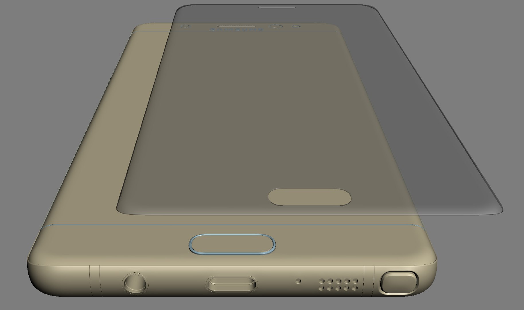 3d samsung galaxy note7 blue model