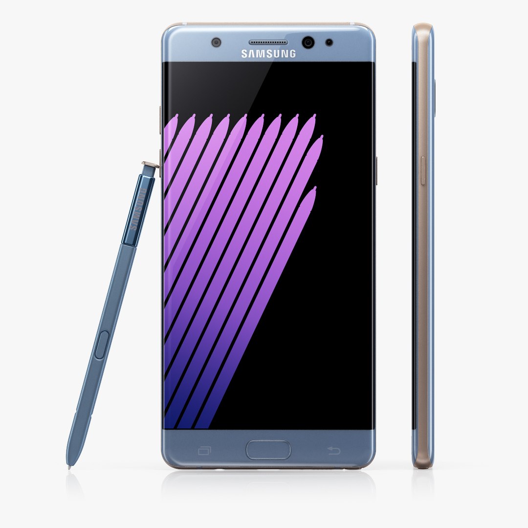 3d samsung galaxy note7 blue model