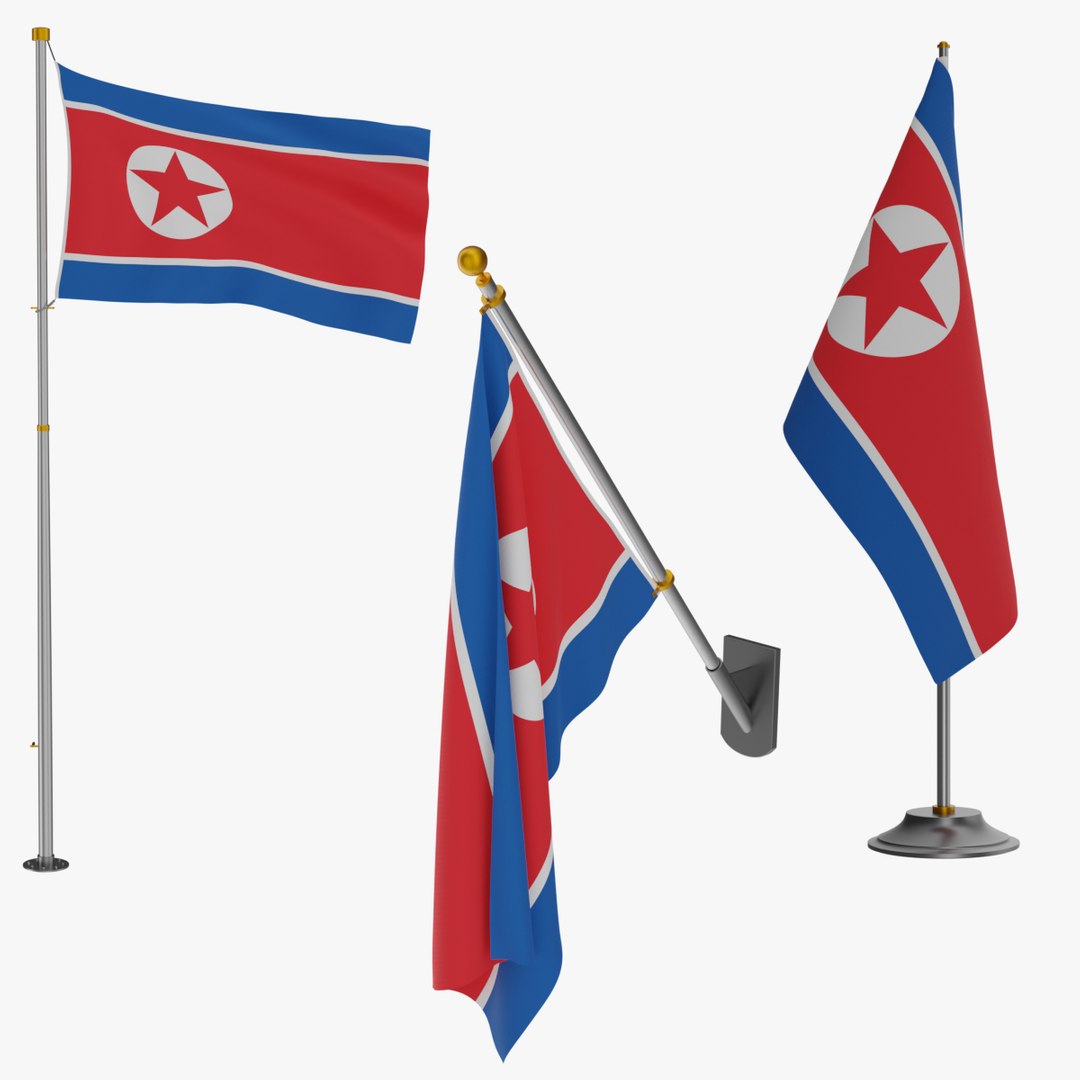 3D North Korean Flags - TurboSquid 2205877