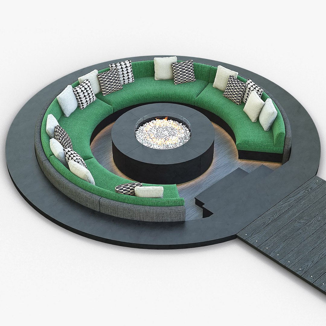 CIRCULAR POOL LOUNGE FIRE PIT Model - TurboSquid 1927075