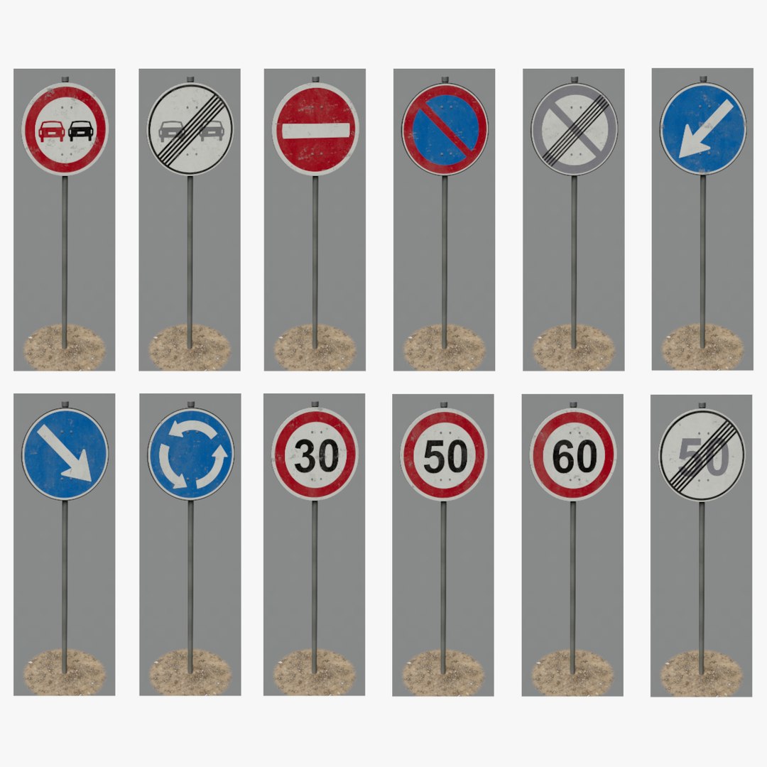 3D Road Signs Pack 01 Model - TurboSquid 2159463