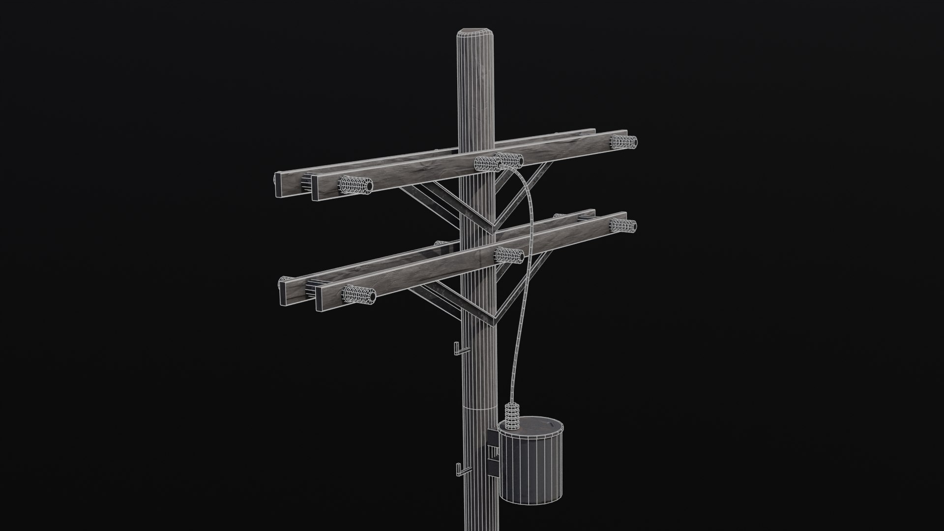 3D Power And Telephone Pole 4K - TurboSquid 1951287