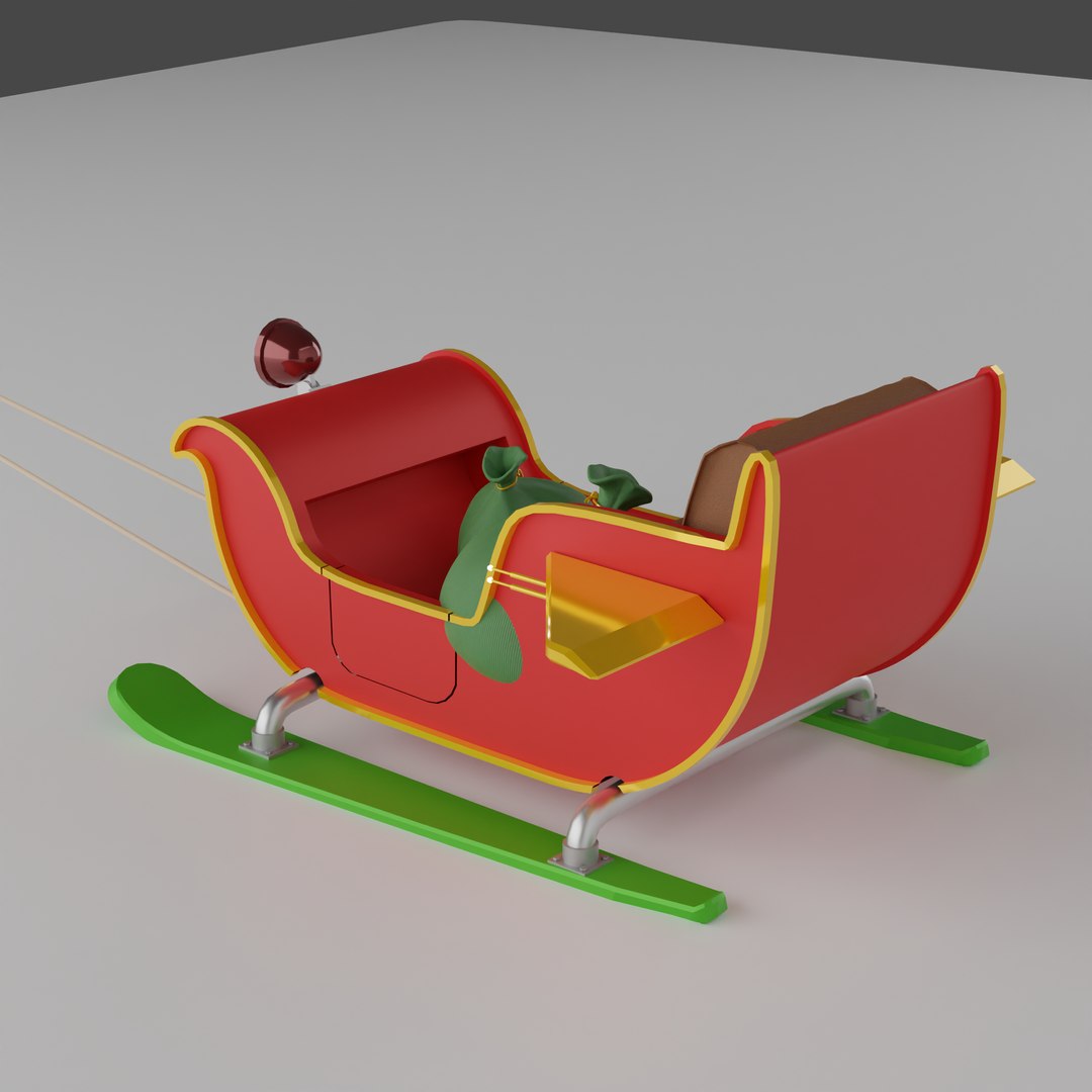 Santas Red Sleigh 3D model - TurboSquid 1963980
