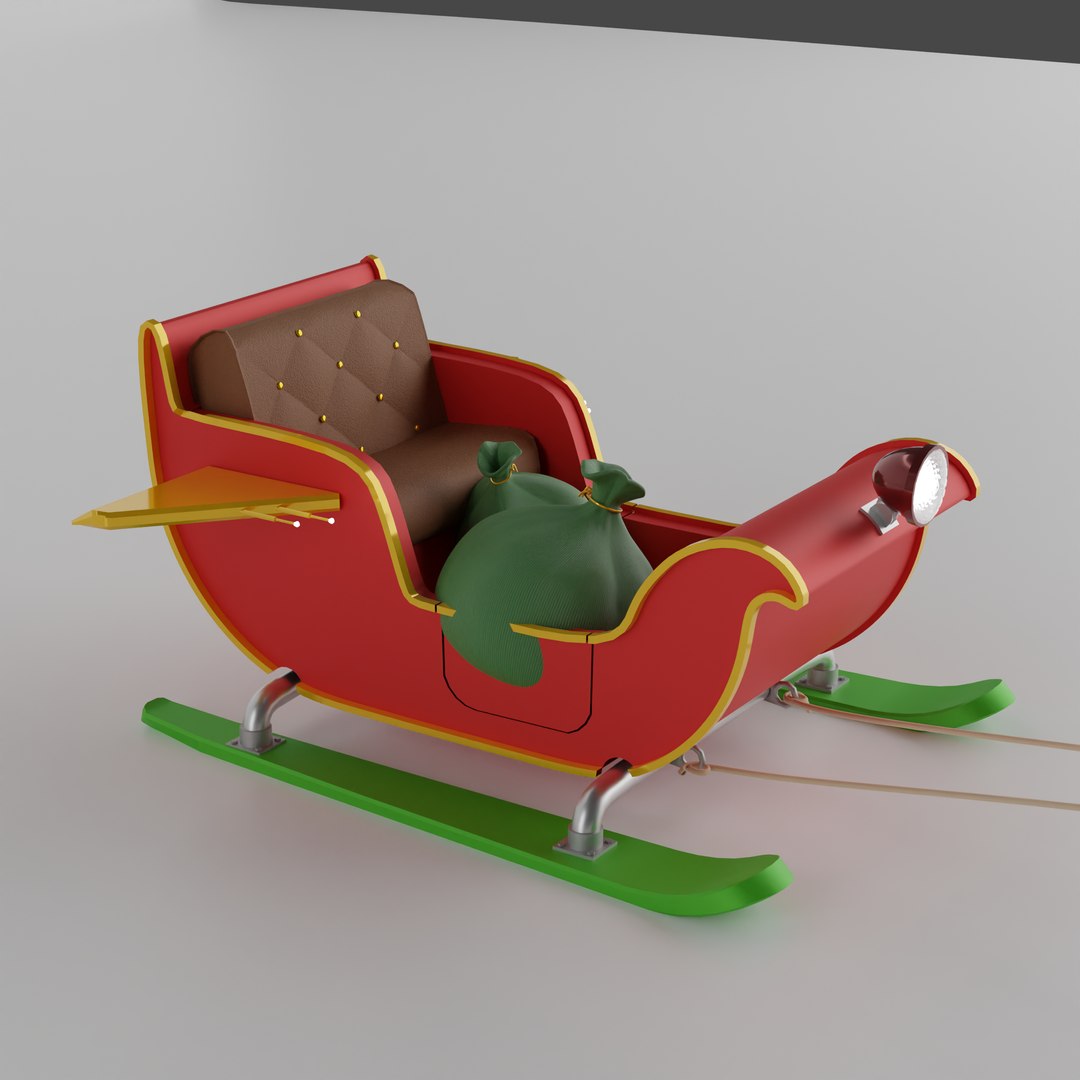 Santas Red Sleigh 3D model - TurboSquid 1963980