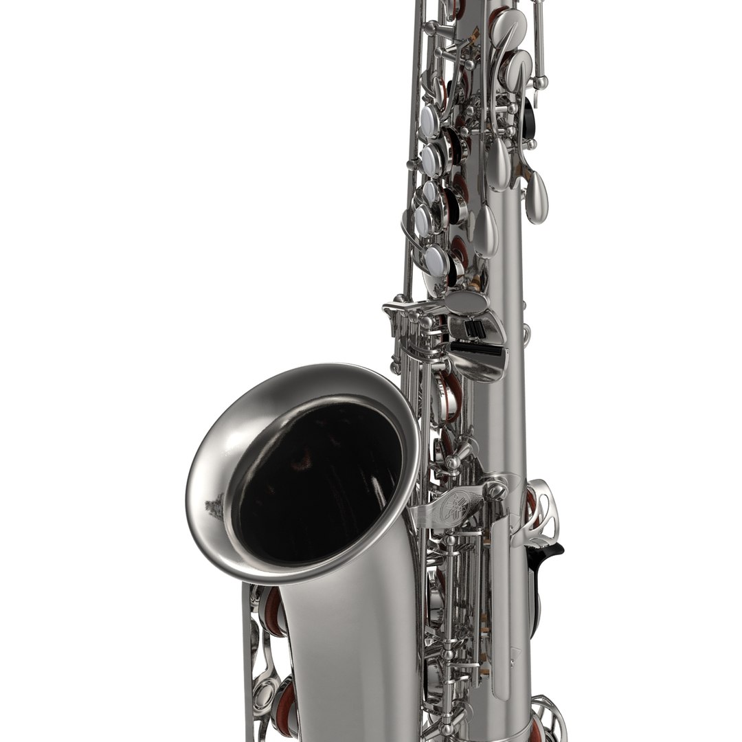 silver saxophone 3d max