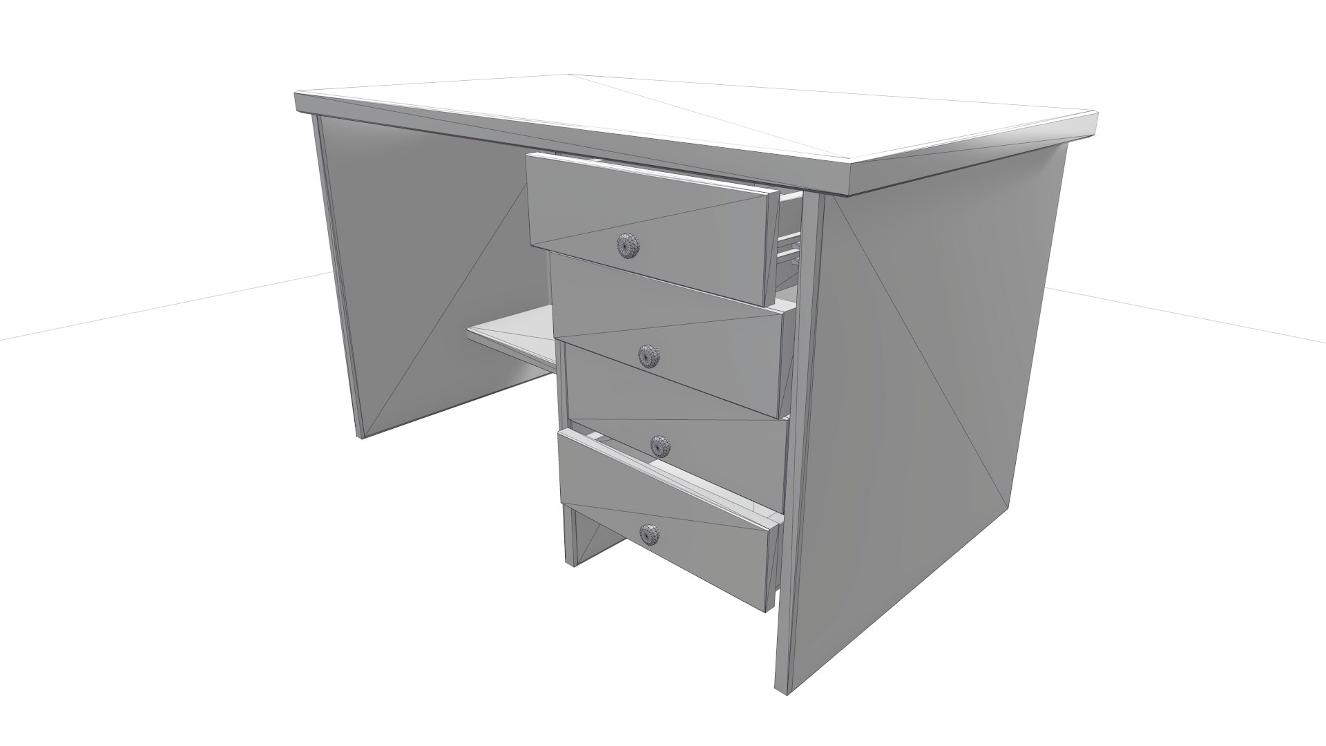 3D Wooden Old Damaged Varnished Computer Table Red Laquired Da1 ...